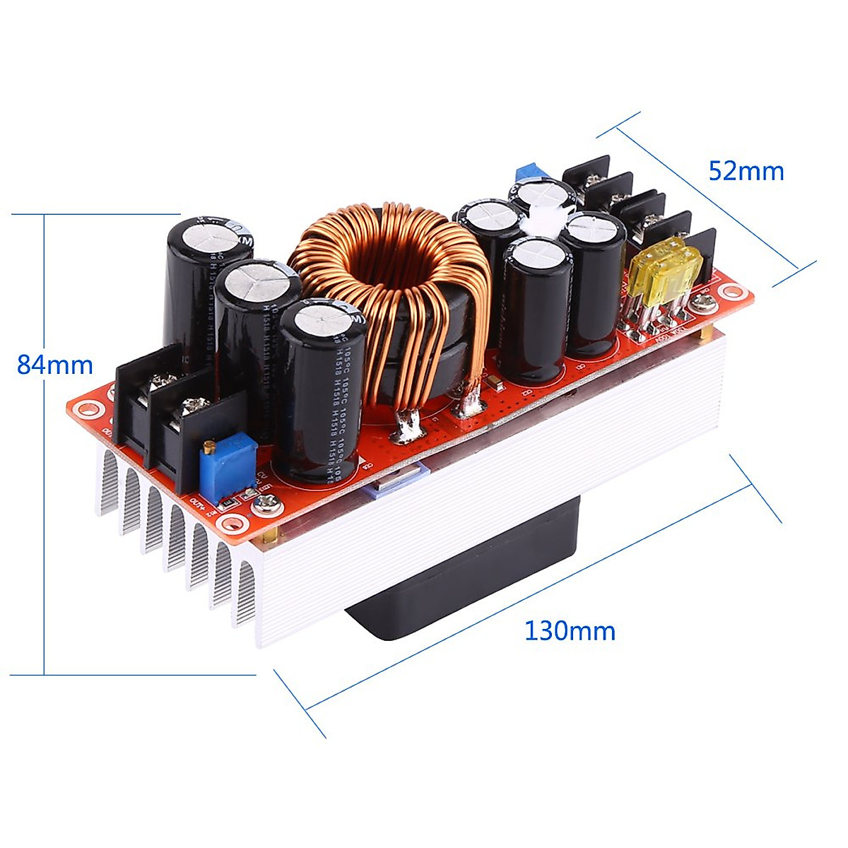 Oumefar 10-60V to 12-90V DC-DC Boost Converter with Fan 1500W 30A Step Up Power Supply Module with Fan for High Power LED Motors