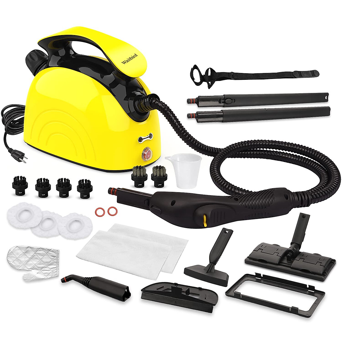Steam Cleaner, Handheld Steamer with 21 Accessories, 248°F High-Temperature Steam for Floors, Grout, Tiles, Carpet, Cars - Portable 1.08L Tank, Child Lock, Chemical-Free Cleaning for various surfaces