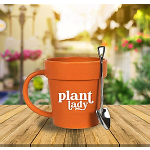 Funny Mug (Lady) HandMade Gardening Gifts for Women Unique - Plant Gifts for Plant Lovers - Plant Lady Mug - Gardener Gifts for Her - Plant Pot Cup