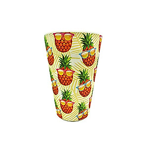 TINYMILLS Pineapple with Cool Sunglasses 14oz Travel Mug - Eco-Friendly Reusable Plant Fiber Travel Mug Birthday Gift Stocking Stuffer Teacher Coach Gift