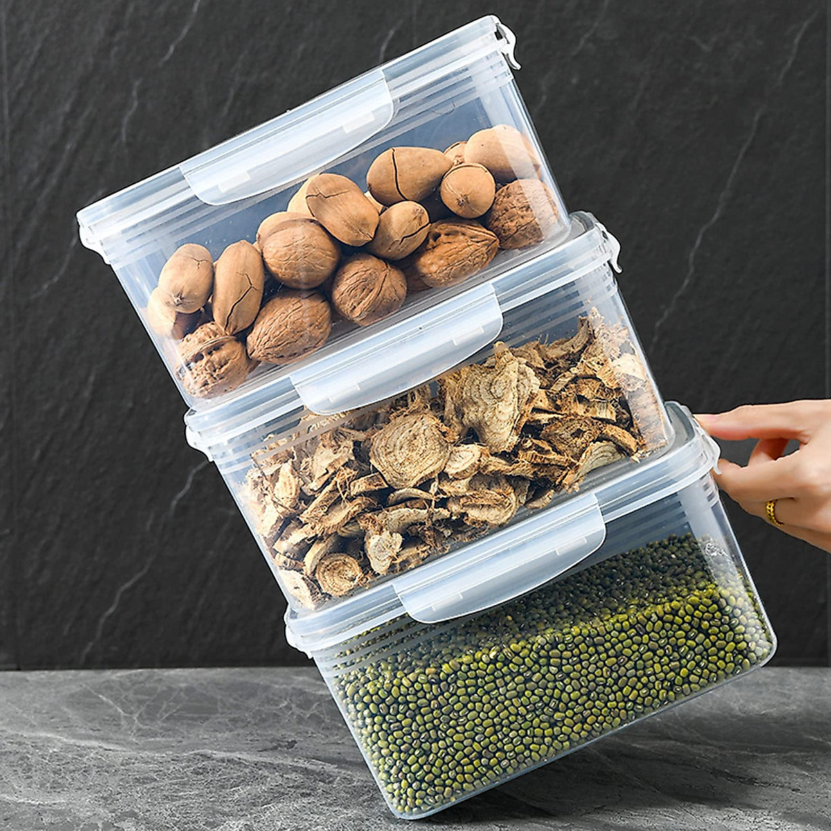 Fruit Storage Container for Fridge, Vegetable Produce Storage Saver Containers with Lid for Refigerator, Food Storage Containers with Colander, Plastic Fresh Keeper for Fruit Vegetable(3300ML)