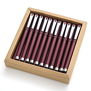 MiSiBao 0.5mm Black Ink Gel Ink Rollerball Pens 2 in 1 Medium Point Pens with Stylus Work Pen Smooth Writing for Office (Black Ink 18-pack 0.5mm Red)