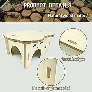 BNOSDM Hamster Wooden House Small Animal Hideout Small Pets Woodland House Habitats Decor for Hamster Mice Gerbils Mouse