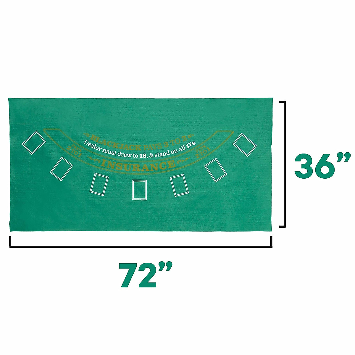 Blackjack Essentials Set – Includes Green Blackjack Tabletop Felt Mat, Blackjack Dealer Shoe + Discard Tray & 12 Decks of Playing Cards – Casino Card Game Pack for Gambling Games & Family Game Night