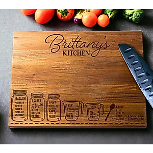 Personalized Cutting Board - Kitchen Measurement Chart, Kitchen Conversion Chart Sign, Cooking Gift, Kitchen Tool, Gift for Bakers, Baking