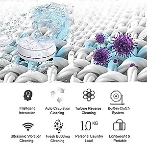 Mini Washing Machine Ultrasonic Turbine Machine - Portable Turbo Washer, Ultrasonic Waves Convenient Travel Home Business Travel USB 3in1 Dishwashers