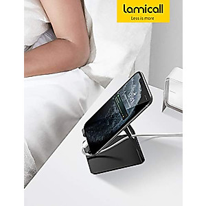 Lamicall Cell Phone Stand, Phone Dock: Cradle, Holder, Stand for Office Desk - Black