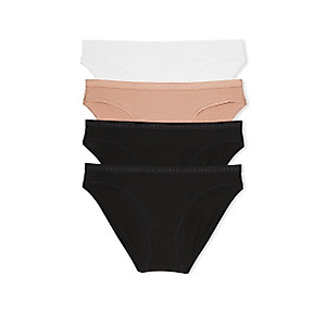Victoria's Secret Women's Cotton Bikini Underwear, Moderate Coverage Panties for Women, Multi Pack, Multi (M)