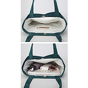 Ulisty Women Corduroy Tote Bag Casual Carry Bag Shopper Bag Fashion Shoulder Bag Handbag brown
