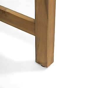 GDFStudio Outdoor Acacia Wood Dining Chair (Set of 2), Teak Finish and Mixed Mocha