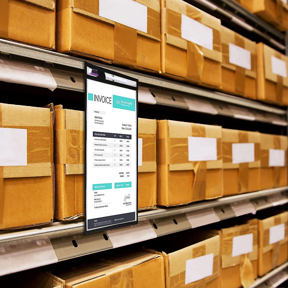 Nezyo 50 Pieces Dry Erase Pockets Plastic Job Ticket Holders Shop Holder Order Pockets Clear Sleeves Tickets Folders Plastic Sleeves for Paper Teacher Supplies for Classroom(Black,14 x 10 Inches)