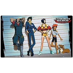 Japanime Games Cowboy Bebop: The S Suspects Playmat Gaming Playmat | Large Size (24” x 14”) | Premium Neoprene Surface, Non-Slip Base | Your Favorite Heroes