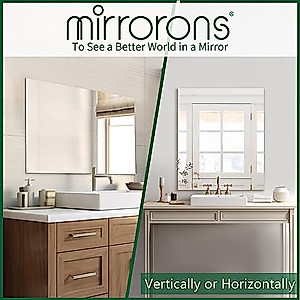 Mirrorons Frameless Mirror, Wall Mirror 40" x 32", Modern Rectangle Bathroom Mirrors for Wall with Polished Edge, Hangs Horizontally or Vertically. Entryways, Bathroom, Gym.
