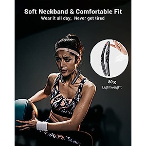 Bluenin Portable Bluetooth Speakers, Bluetooth Speakers Wearable Neckband Wireless Speakers, Wireless Collar Speaker Noise Cancelling 3D Surround Sport Speaker with Mic for Home/Outdoors (Black)