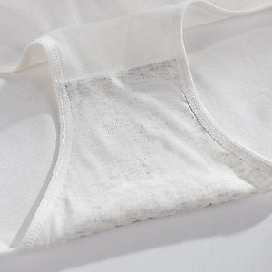 Women Seamless Panties Underwear Mid Waist Briefs Lingerie Soft Cotton Lingerie Set Of 5 Large Colors (White, Light Pink, Dark Pink, Grey, Sky Blue)