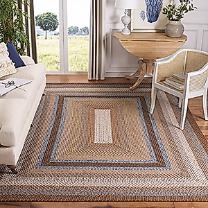 SAFAVIEH Braided Collection 4' x 6' Brown/Multi BRD313A Handmade Country Cottage Reversible Area Rug