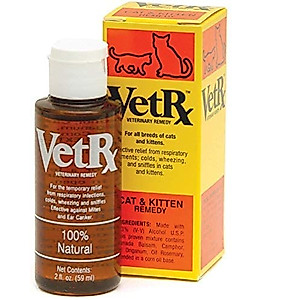 VET RX Sneezing Cold Cough and Allergies for Cat & Kitten, Yellow, 2 Fl Oz