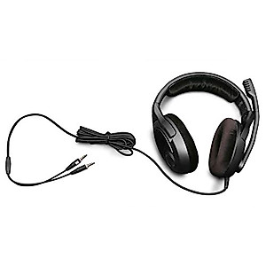 Massdrop x Sennheiser PC37X Gaming Headset — Noise-Cancelling Microphone with Over-Ear Open-Back Design, 10 ft Detachable Cable, and Velour Earpads,Black