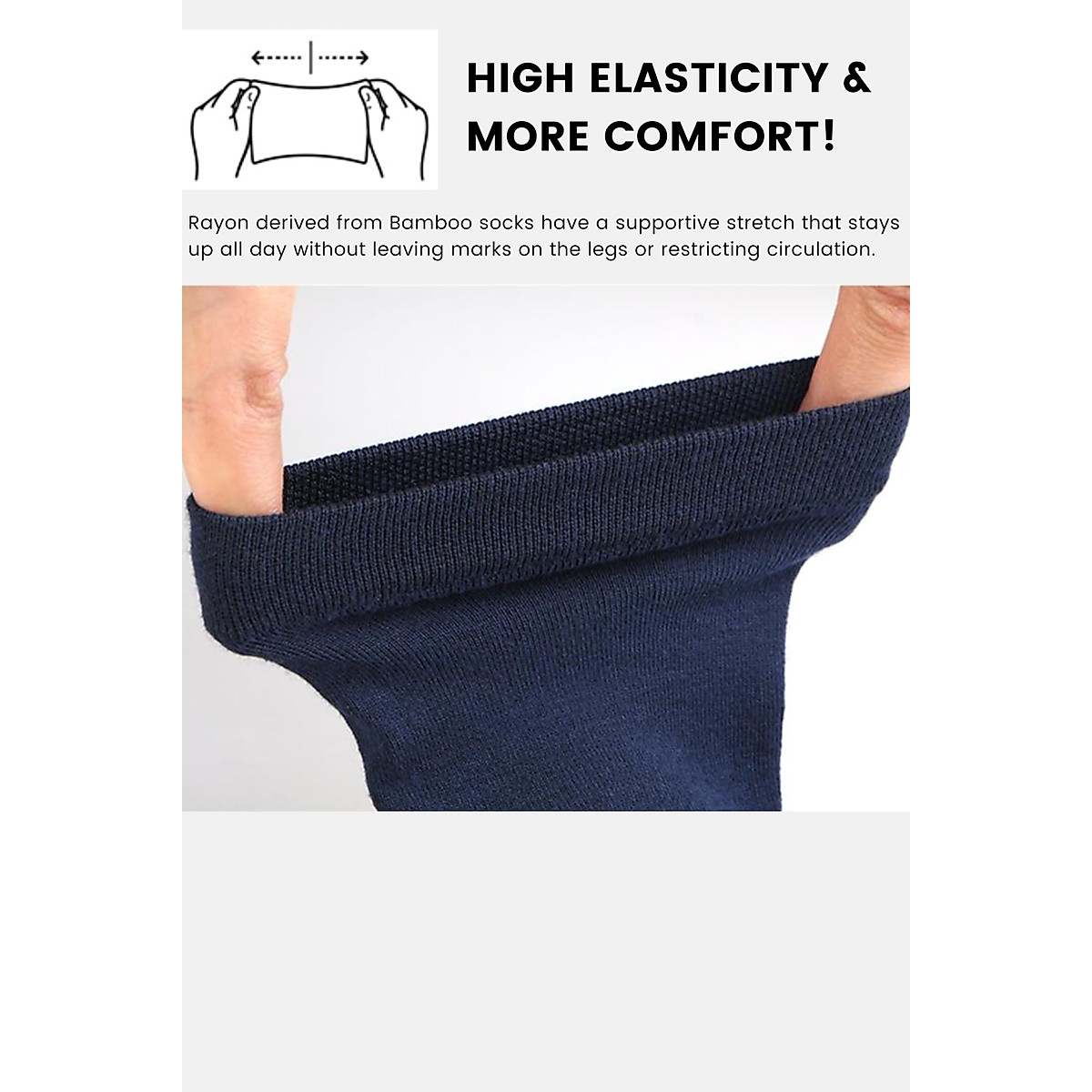 Adabella Mens Premium Bamboo Crew Socks 6 Pairs - Athletic Moisture Wicking Lightweight Seamless Thin Soft Comfortable Socks (Multicolor)