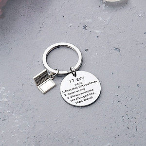 TIIMG Information Technology Guy Keychain Gift I.T. Guy Gift Computer Repair Technician Gift (I.T. guy noun US)
