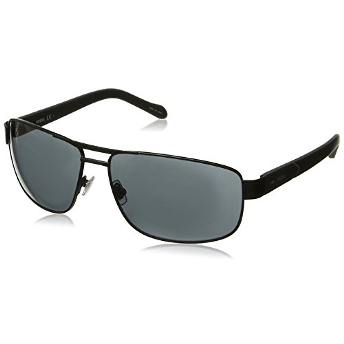 Fossil Men's FOS3060s Rectangular Sunglasses, Matte Black/Gray, 63 mm