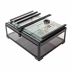 REPTIZOO 45 Gallon Glass Reptile Terrarium 24" x 18" x 24" Knock-Down Reptile Tank with Double Hinge Door and Top Screen Ventilation Easy Assembly Terrarium