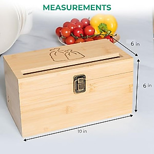 Trash Bag Dispenser Bamboo 10x6x6" - Rustic Lock & Hinges and Hanging Holes - Keep Your Plastic and Garbage Bags Within Reach - A Must-Have Kitchen Organizer that Adds a Touch of Charm to Your Space