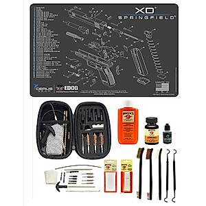 EDOG Range Warrior 27 Pc Gun Cleaning Kit - Compatible with Springfield Armory XD - Schematic (Exploded View) Mat, Range Warrior Universal .22 9mm - .45 Kit & Tac Book Accessories Set