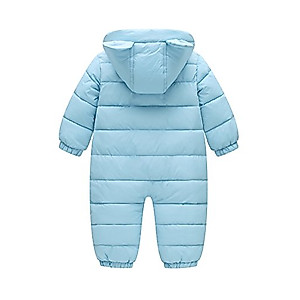Happy Cherry Newborn Baby Boys' Winter Romper Thick Jacket Waterproof Bodysuit Warm Puffer Outerwear Blue 3-6 Months