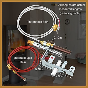 Aowoil 14D0477 Vent Free Gas Log, ODS Pilot Assembly, LP Propane Gas Fireplace Compatible with Empire FMI etc, Part Number LPG8414 LPG8404 PP225 R3623 14D0477 103778-01