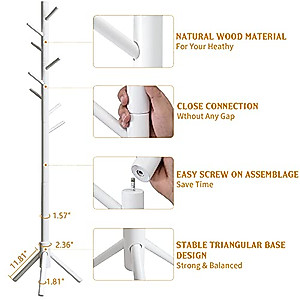 IBUYKE Coat Rack Shoe Rack Set, 5-Tier Shoe Bench with Metal Mesh Shelves ,Coat Stand with 3 Adjustable Sizes and 8 Hooks, Coat Tree for Bedroom Office Hallway URF-1194&UTMJ084H