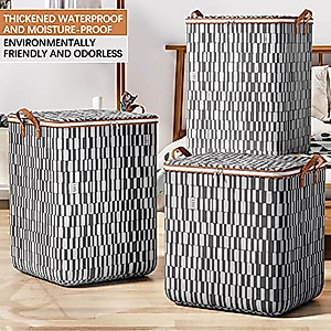 JIAJO Clothes Storage Bag with Dual-Zipper, 100-180L Exquisite Plaid Capacity Cylindrical Wardrobe Sorting Storage Box, Portable Storage Bag Winter Cup Storage Box (180L Capacity)