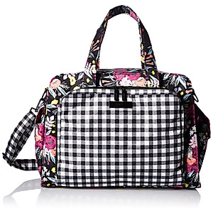 JuJuBe Be Prepared Travel Carry-on/Diaper Bag, Onyx Collection - Gingham Bloom