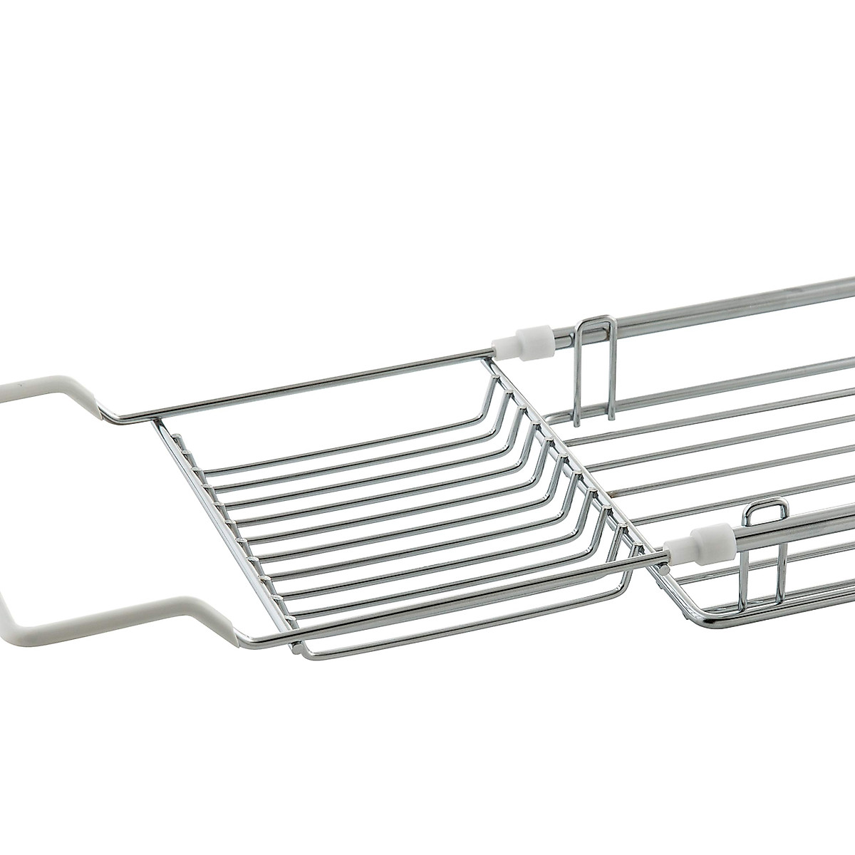 Organize It All Expandable Chrome Bathtub Caddy/Tray | Dimensions : 26.5-39 x 6 x 2.25 | Expandable | Bathroom Tub Organization | Chrome
