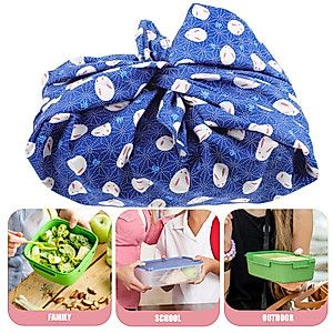 ABOOFAN Japanese Traditional Wrapping Cloth Rabbit Printed Handkerchief Bento Lunch Bandana Cover Bag Gift Box Packaging Cloth for Home Outdoor Picnic