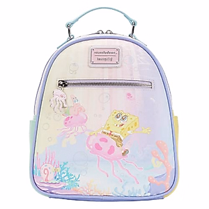 Loungefly Spongebob Squarepants Pastel Jellyfishing Womens Double Strap Shoulder Bag Purse