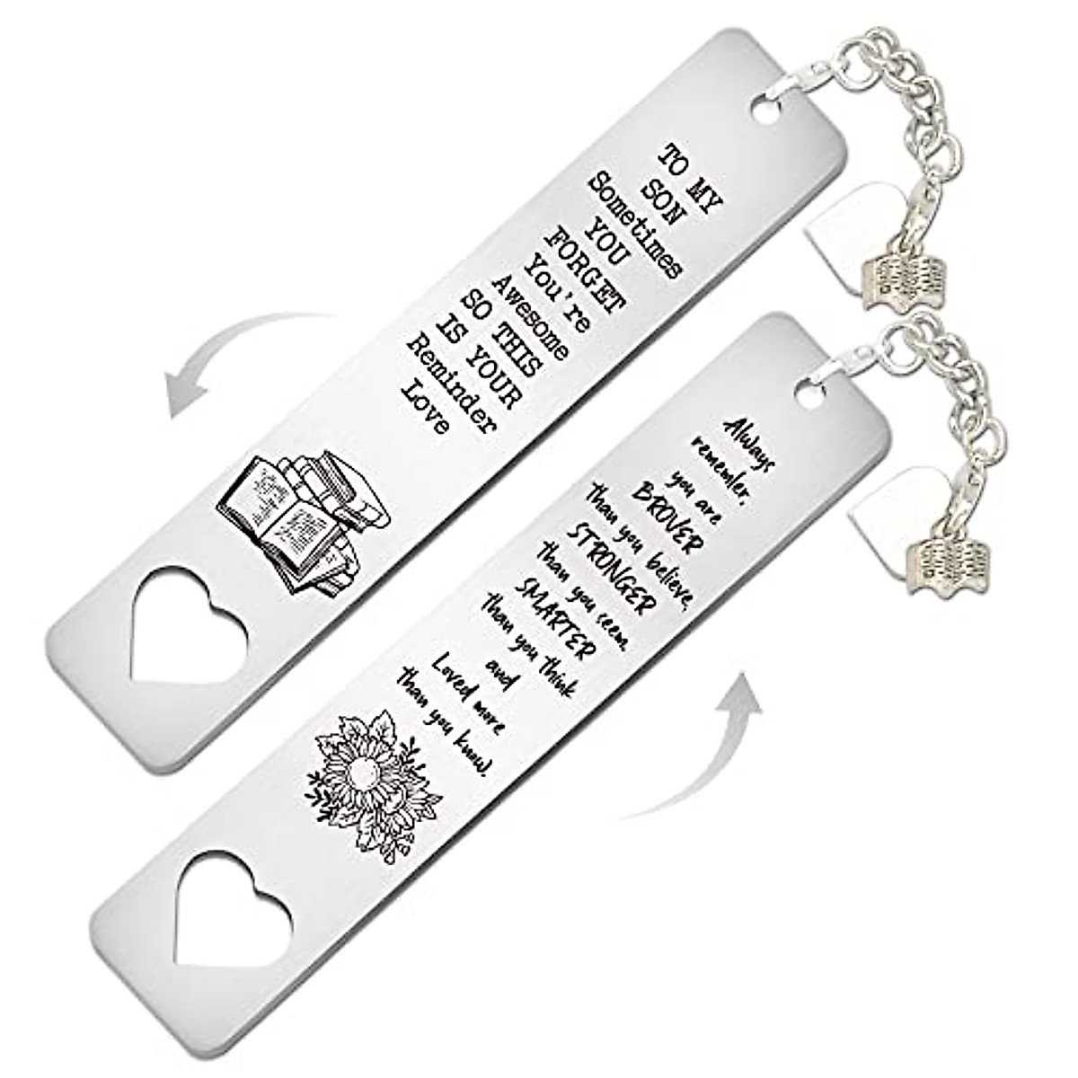 Inspirational Bookmarks for Son, Son Gifts from Mom, Graduation Gift for Son, Bookmark Tassels for Son, Book Lover, Bookworm, Book Accessories, Reading Gifts, Book Gifts-WB48