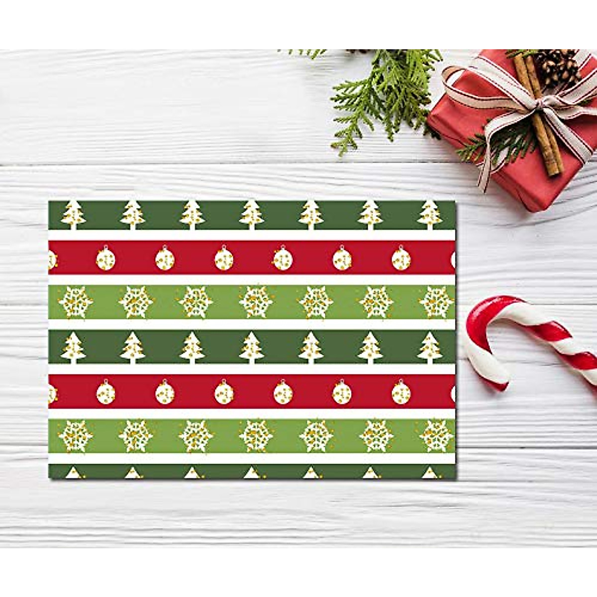 Classic Christmas Cards Boxed Bulk Set 36, Red and Green Merry Christmas Ornament Sparkle Glitter 6 Assortment for Winter Happy Holiday Greetings, Blank On the Inside, Envelopes and Stickers Included