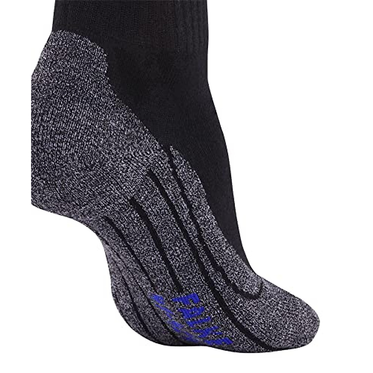 FALKE Women's TK2 Explore Cool Short Hiking Socks, Quarter, Medium Padding, Breathable Quick Dry, Cooling, Lyocell, Black (Black-Mix 3010), 9.5-10.5, 1 Pair