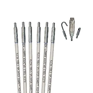 Klein Tools 56430 Glow Fish Rod Set, Wire Puller, 30-Foot