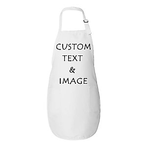 Customized Kitchen Chef Apron Personalized with Your Image and Text - White