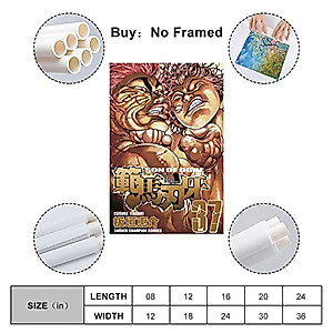 AOMACA Anime Posters Baki The GrapplerCanvas Painting Wall Art Poster for Bedroom Living Room Decor08x12inch(20x30cm)