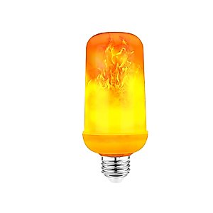 Wirleben 12Volt LED Flame Flickering Bulb Low Voltage DC12V E26 Screw Base Outdoor Orange Fire Lights Bulbs for Halloween Christmas Decoration,RV,Boat,Driveway,Landscape Lighting, 1-Pack