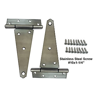 QCAA Stainless Steel Extra Heavy Tee Hinge, (2pack(8"), Stainless Steel)