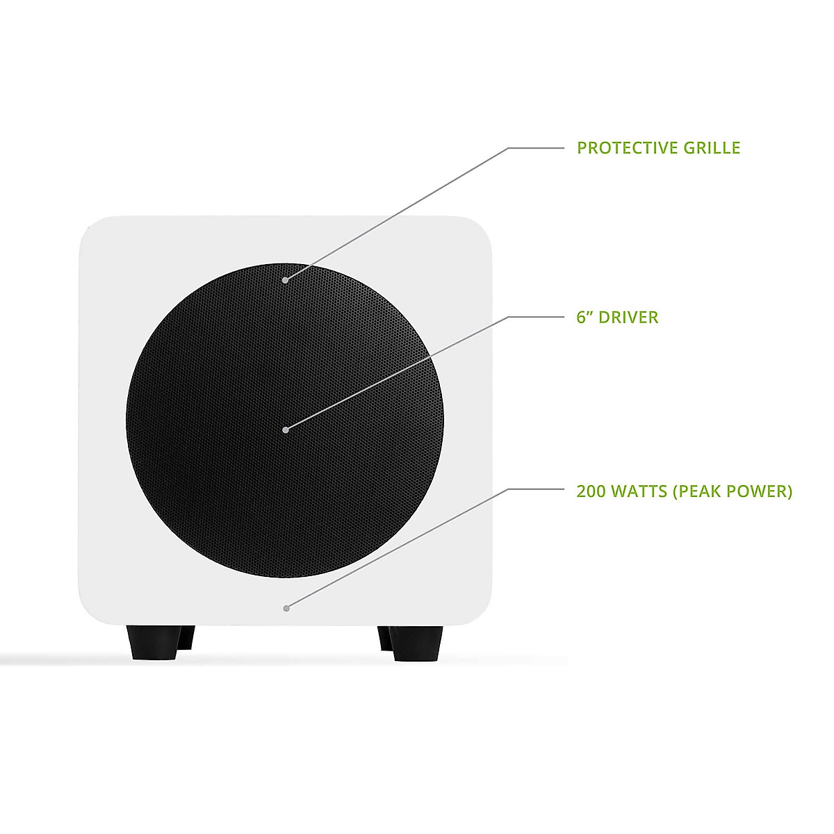 Kanto SUB6 6-inch Powered Subwoofer - Matte White