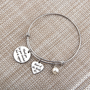 PLITI Wedding Jewelry Aunt of the Bride Bangle Bracelet Thank You for Your Constant Love and Support Wedding Gift for Aunt (Aunt of the bride)