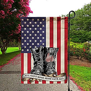 Artsy Woodsy 4th of July Independence Day Decorations God Bless America US Veteran American Soldier Fallen Hero Patriotic Military Burlap Garden Flag 12.5x18" Double-sided All-weather Yard Outdoor (01 (12x18"))