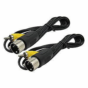 GRABOTE Pack of 2 6FT RCA TV AV Audio Video Cord Cable fit for Sega Genesis 1 & Sega Master System