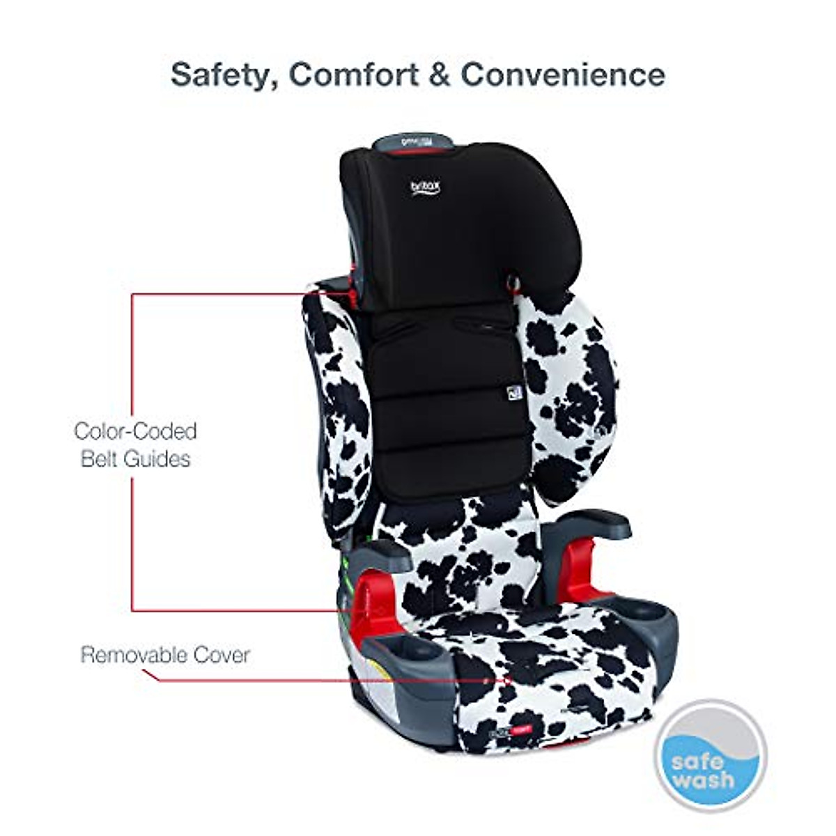 Britax Grow with You ClickTight Harness to Booster Car Seat, Cowmooflage 2.0 SafeWash