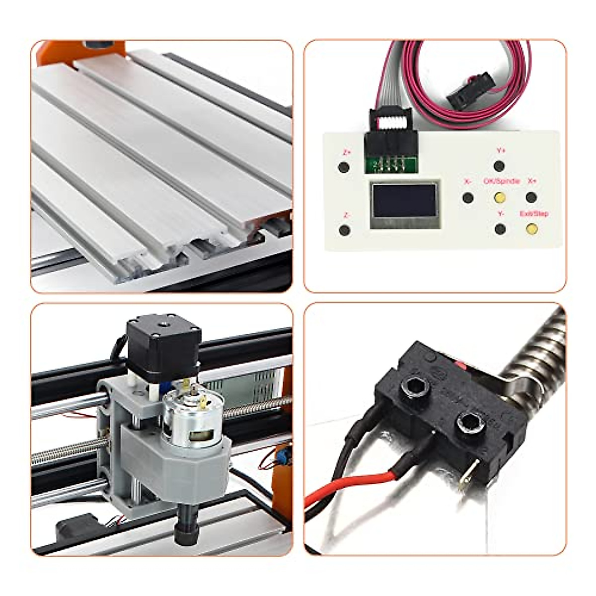 RATTMMOTOR Upgrade 3018 PRO CNC Wood Router Machine Kit 3 Axis GRBL DIY Mini CNC Engraver Milling Machine+Offline Controller+Emergency Stop and Limit Switch for Cutting Plastic Acrylic PVC PCB Wood